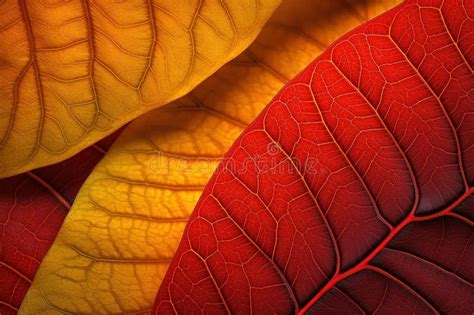 The Texture Of A Tree Leaf Macro Texture Of Foliage Background Red