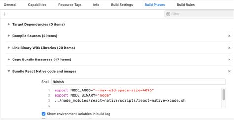Node Js React Native Add Max Old Space Size To IOS Project When Build Release Stack Overflow