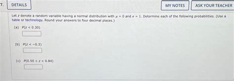 solved let z denote a random variable having a normal