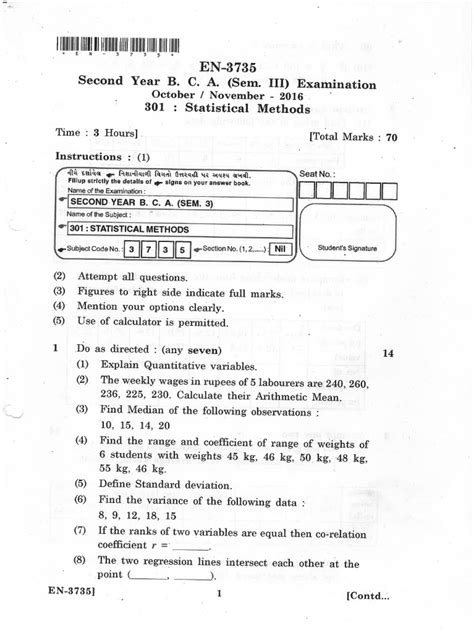 301 Statistical Methods Pdf