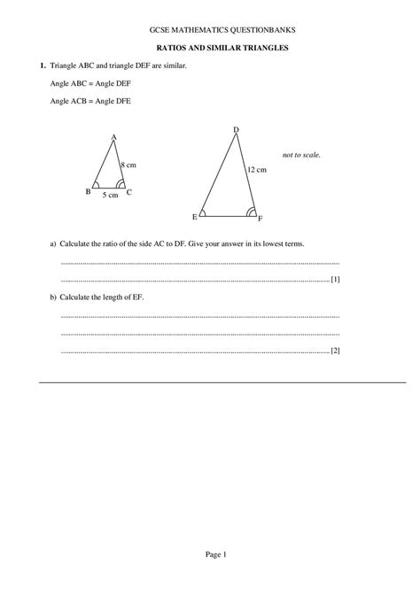 Ratio And Similar Triangles Questions Gcse Intermediate Maths