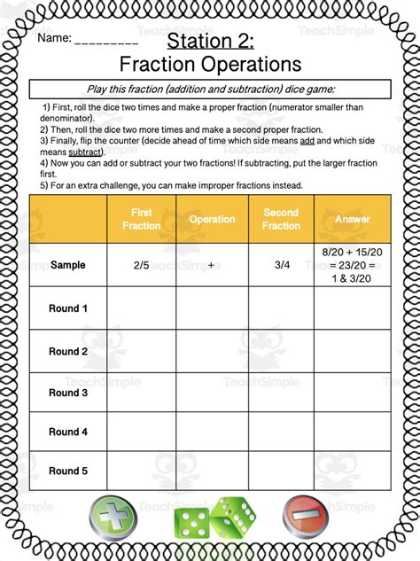 Middle School Math Stations Or Centers Fraction Operations X By