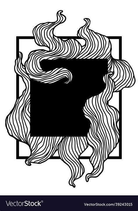 Background With Wave Line Curls Monochrome Vector Image On Vectorstock Waves Line Artwork