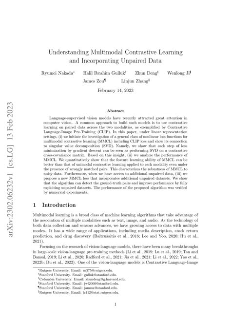 Understanding Multimodal Contrastive Learning And Incorporating