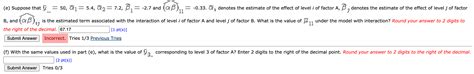 Solved A Two Way Analysis Of Variance Model With Interaction