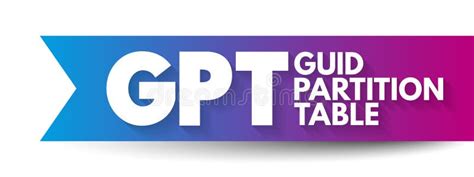 GPT GUID Partition Table Standard For The Layout Of Partition Tables Of A Physical Computer