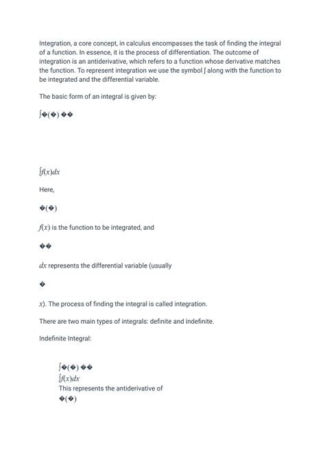 Solution Algebra Integrals Integration Definition And Example For