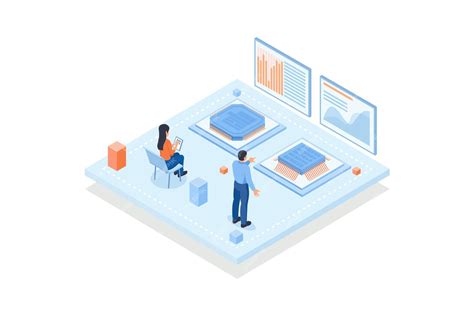 Premium Vector With People And Screens With Microprocessors