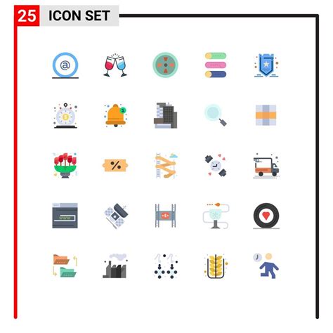 Modern Set Of 25 Flat Colors Pictograph Of Optimization On Off Couple