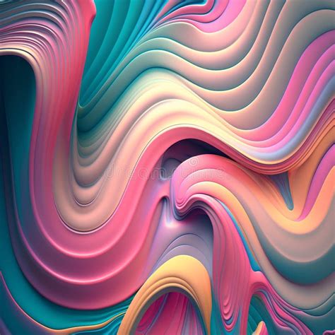 Abstract Colorful Wavy Background Computer Generated 3d Photo Rendering Stock Illustration