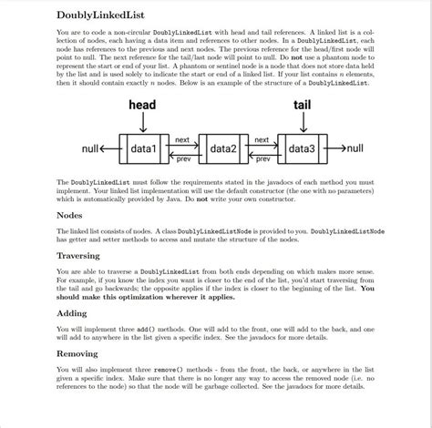 Solved Write A Class For The Doublylinkedlist According To