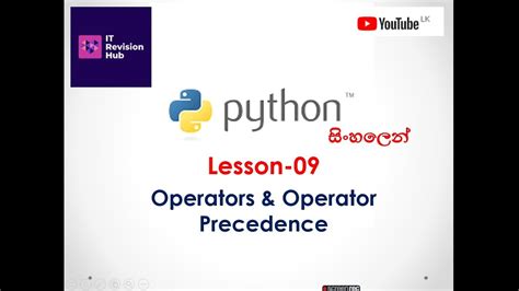 Python Operator Precedence Al Ict Python Programming Lesson 09