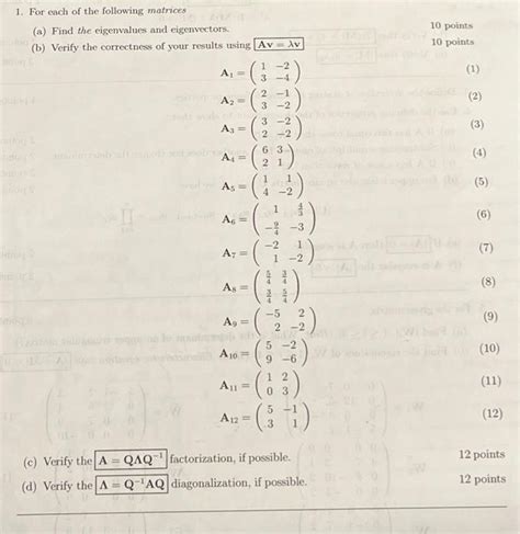 Solved For Each Of The Following Matrices A Find The Chegg