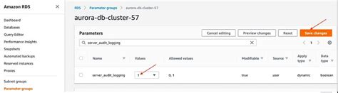 configuring an audit log to capture database activities for amazon rds