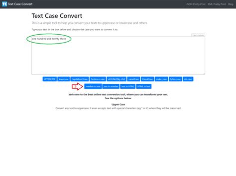 how to convert numbers in words or words in numbers text case convert