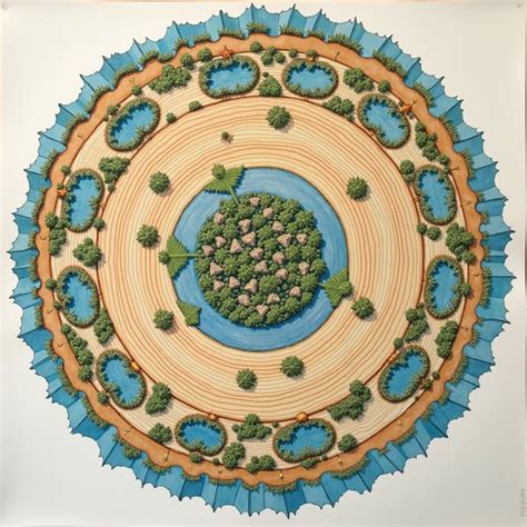 Free Biomorphic Settlement Map Image Watercolor Aerial Settlements