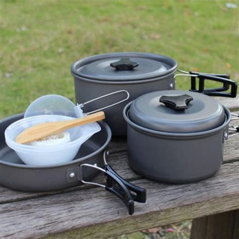 Outdoor Camping Ultra Light Weight 9 Piece Cookware Stackable Set