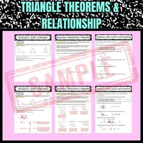 Triangle Theorems And Sideangle Relationship Notes By Mathquartersbyliz