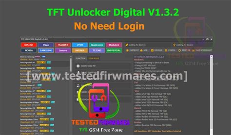 Tft Unlocker Software V132 No Need Login Free Activated Universal