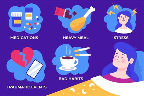 불면증 원인 일러스트 컨셉 무료 벡터