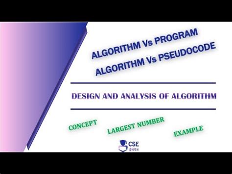 Algorithm Vs Program Algorithm Vs Pseudocode Lec 6 Design Analysis Of Algorithm YouTube