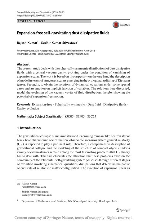 Expansion Free Self Gravitating Dust Dissipative Fluids Request Pdf