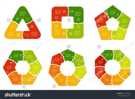 Set Six Infographic Diagrams Stock Vector Royalty Free Shutterstock