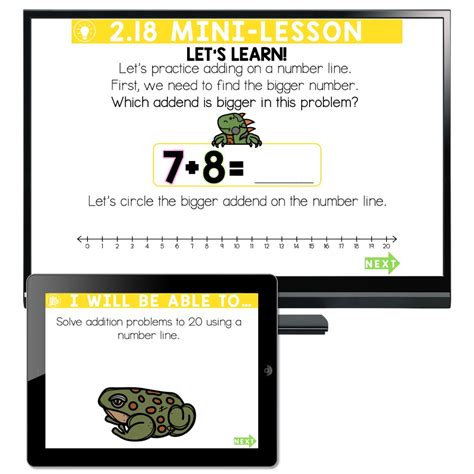 lucky to learn math 1st grade lesson 2 18 number line teaching