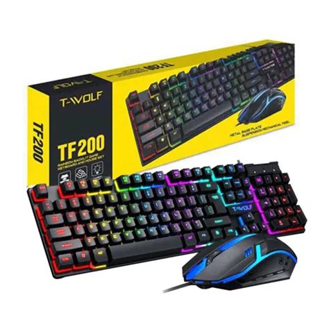 T WOLF TF RGB LED Backlight USB Mechanical Gaming Keyboard With Multimedia Keys Support And