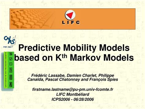 PPT Predictive Mobility Models Based On K Th Markov Models PowerPoint Presentation ID