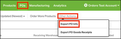 Ordoro How Do I Export Purchase Orders Into A Spreadsheet