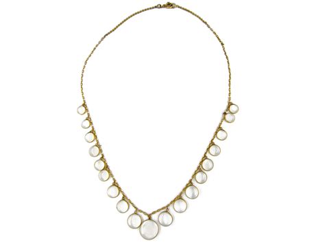 Edwardian Gold And Moonstone Round Drops Necklace 437d The Antique