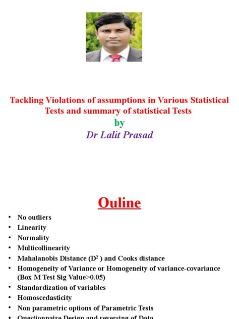 Assumptions Of Various Statistical Tests Pdf Regression Analysis