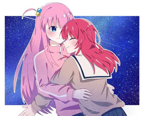 Haniwa Hayate Gotoh Hitori Kita Ikuyo Bocchi The Rock Highres 2girls Black Skirt Blue