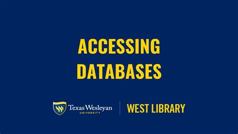 Accessing Databases On The West Library Website Youtube