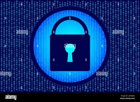 cybersecurity and information protection concept locked padlock icon