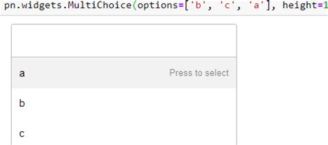 MultiChoice Automatically Sorted Issue Holoviz Panel GitHub