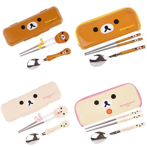 리락쿠마 리락쿠마 숟가락 젓가락 수저 포크 세트 유아 아동 어린이 유치원 어린이집 휴대용 위시버킷