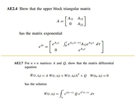 Solved AE Show That The Upper Block Triangular Matrix A Chegg Com