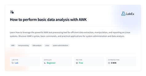 how to perform basic data analysis with awk labex