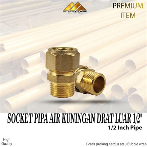 Socket Soket Sambungan Pipa Socket Pipa Air Panas Kuningan Drat Luar 1 2 Lazada Indonesia
