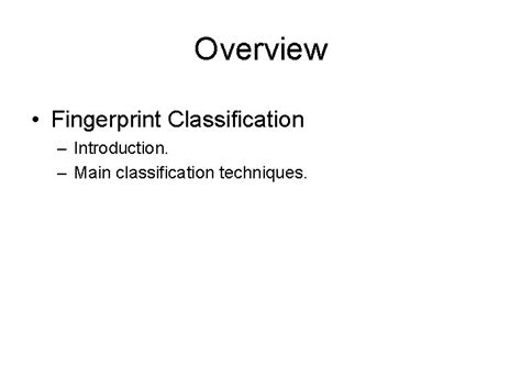 Fingerprint Classification Handbook Of Fingerprint Recognition Chapter 5