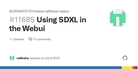 Using SDXL In The Webui AUTOMATIC Stable Diffusion Webui Discussion GitHub
