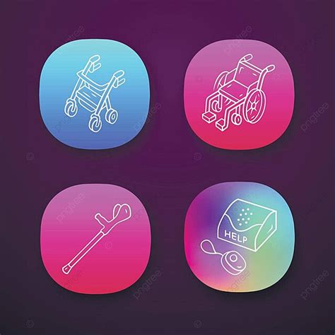 Ikon Aplikasi Untuk Ilustrasi Vektor Bantuan Disabilitas Untuk