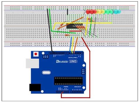 Cant Get Shift Out Register 74hc595 To Loop With 8 Leds Leds And