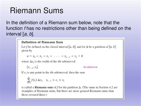 Riemann Sums And Definite Integrals Ppt Download