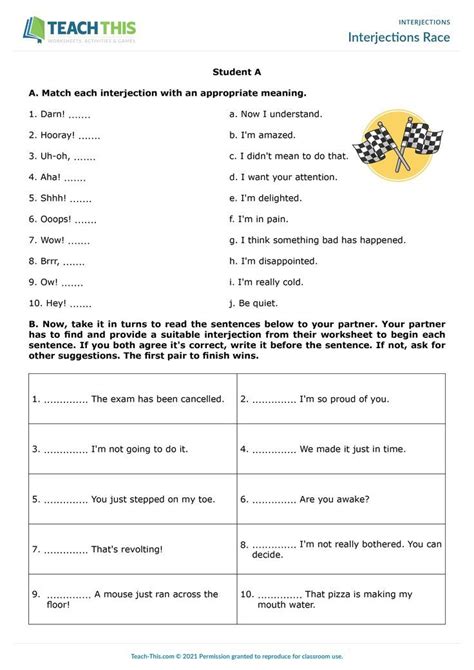 Interjections Interjections Parts Of Speech Activities Speaking Activities