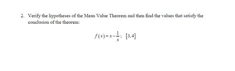 Solved Verify The Hypotheses Of The Mean Value Theorem Chegg
