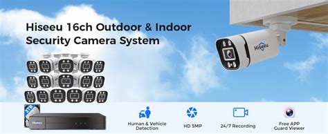Amazon.com : [16ch Vehicle/Person Detection+3TB HDD]Hiseeu 5MP Wired Security Camera System 16CH ...