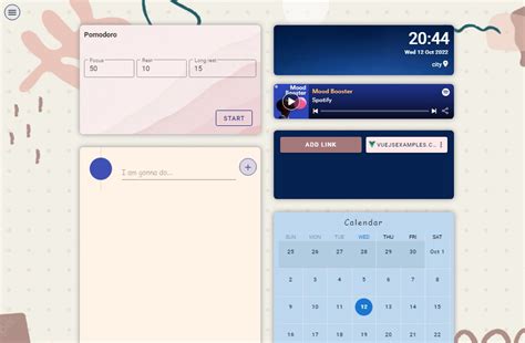 Vuejs Personal Dashboard For Productivity